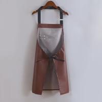 China Custom Logo Waterproof Leather Long Bib Apron for Kitchen BBQ Bartenders Uniform Type for sale