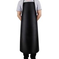 China Custom Plain Long Bib PU Leather Cooking Kitchen Work Apron with Acceptable OEM/ODM for sale