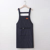China Customized Logo Aprons For Cooking and Restaurant Full Length Adjustable Organic Cotton for sale
