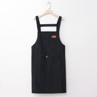China Customized Logo Aprons For Cooking and Restaurant Full Length Adjustable Organic Cotton for sale