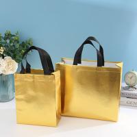 China Customized Color Non-Woven Laminated Shopping Bag with Golden Color and Handle Length for sale