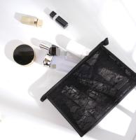 China Lightweight Travel Wash Bag Fashion Mesh Cosmetic Makeup Pouch with Custom Logo Printed for sale