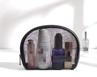 China Lightweight Travel Wash Bag Fashion Mesh Cosmetic Makeup Pouch with Custom Logo Printed for sale