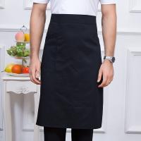 China Custom Logo Printed Adjustable Belt Half Waist Apron for Daily Life in Linen Material for sale