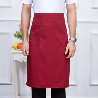 China Custom Logo Printed Adjustable Belt Half Waist Apron for Daily Life in Linen Material for sale