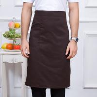 China Custom Logo Printed Adjustable Belt Half Waist Apron for Daily Life in Linen Material for sale
