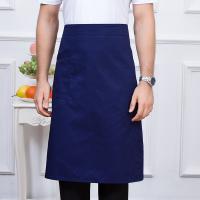 China Custom Logo Printed Adjustable Belt Half Waist Apron for Daily Life in Linen Material for sale