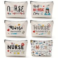 China Custom Logo Printed Storage Bag Toiletry Travel Makeup Pouch Reusable Canvas Jute Cotton Cosmetic Bag for sale