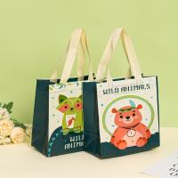 China Newest Fashionable Recyclable Non-woven Grocery Bag With Logo for Medium-Sized Items for sale