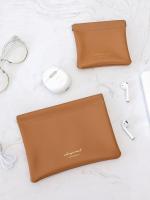 China Custom Logo Print Small PU Leather Storage Bag with Letter Pattern and Customized Logo for sale