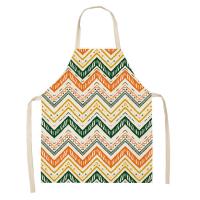 China Restaurant Bar Custom Logo Printed Kids Cooking and Baking Cotton Linen Apron Uniform for sale