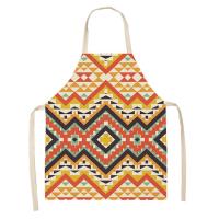 China Restaurant Bar Custom Logo Printed Kids Cooking and Baking Cotton Linen Apron Uniform for sale