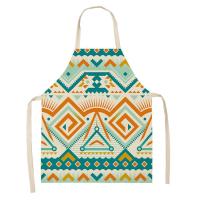 China Restaurant Bar Custom Logo Printed Kids Cooking and Baking Cotton Linen Apron Uniform for sale
