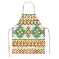 China Restaurant Bar Custom Logo Printed Kids Cooking and Baking Cotton Linen Apron Uniform for sale