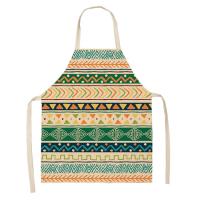 China Restaurant Bar Custom Logo Printed Kids Cooking and Baking Cotton Linen Apron Uniform for sale