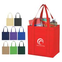 China Newest Fashionable Style Custom Printed Nonwoven Fabric Grocery Totebag Manufacturers for sale