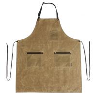 China Customized Color Heavy Duty Waterproof Waxed Canvas Shop Work Apron with Tool Pockets for sale