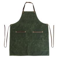 China Customized Color Heavy Duty Waterproof Waxed Canvas Shop Work Apron with Tool Pockets for sale