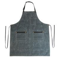 China Customized Color Heavy Duty Waterproof Waxed Canvas Shop Work Apron with Tool Pockets for sale