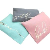 China Custom Logo Printed Canvas Zipper Makeup Bag with Eco-friendly and Durable Material for sale