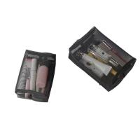 China Black Mesh Bags Custom Durable Makeup and Travel Storage Bags with Mesh Zipper Pouch for sale