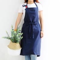 China OEM/ODM Acceptable Custom Design Cotton Linen Apron for Kitchen Cooking Chef Housekeeping for sale