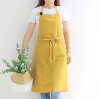 China OEM/ODM Acceptable Custom Design Cotton Linen Apron for Kitchen Cooking Chef Housekeeping for sale