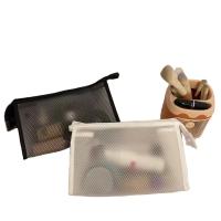 China Black Mesh Bags Custom Durable Makeup and Travel Storage Bags with Mesh Zipper Pouch for sale