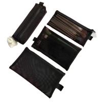 China Black Mesh Bags Custom Durable Makeup and Travel Storage Bags with Mesh Zipper Pouch for sale