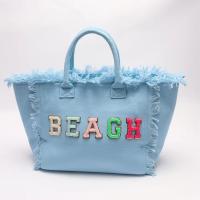 China Newest Fashinable Keymay Tassel Fringe Large Canvas Tote Bag with Two Handles/Straps for sale