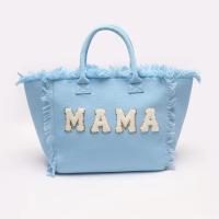 China Newest Fashinable Keymay Tassel Fringe Large Canvas Tote Bag with Two Handles/Straps for sale