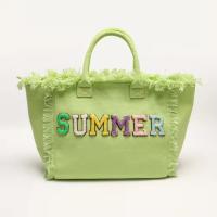 China Newest Fashinable Keymay Tassel Fringe Large Canvas Tote Bag with Two Handles/Straps for sale