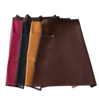 China Custom Logo Printed Waxed PU Leather Half Apron for Baristas Waitresses and Bartenders for sale
