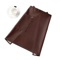 China Custom Logo Printed Waxed PU Leather Half Apron for Baristas Waitresses and Bartenders for sale