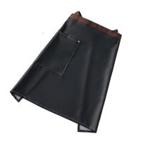 China Custom Logo Printed Waxed PU Leather Half Apron for Baristas Waitresses and Bartenders for sale