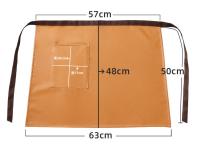 China Custom Logo Printed Waxed PU Leather Half Apron for Baristas Waitresses and Bartenders for sale