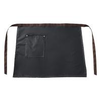 China Custom Logo Printed Waxed PU Leather Half Apron for Baristas Waitresses and Bartenders for sale