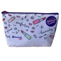 China Shopping Promotion Beauty Polyester Zipper Travel Makeup Cosmetic Pouch Bag Medium Size for sale