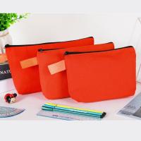 China Canvas Zipper Pencil Pouch for Custom Logo Printed Makeup Bag and Travel Essentials for sale