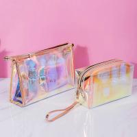 China TPU Transparent Cosmetic Bag Custom Logo Beauty Multi-function Laser Cosmetic Pouch for sale