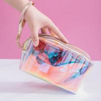 China TPU Transparent Cosmetic Bag Custom Logo Beauty Multi-function Laser Cosmetic Pouch for sale