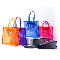 China Case Included Custom Logo Clear Transparent PVC Tote Bag with Zipper and Pocket for sale