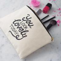 China Convenient Customized Color Recycled Cotton Canvas Zipper Cosmetic Bag for Travel for sale