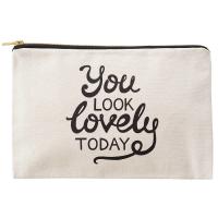 China Convenient Customized Color Recycled Cotton Canvas Zipper Cosmetic Bag for Travel for sale