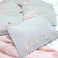 China Custom Bridesmaid Gifts Blank Canvas Makeup Pouches with Zipper Closure Personalized for sale