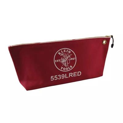 China 16 oz. Canvas Tool Multipurpose Pouch Tote Bag with Metal Zippers and RPET Material for sale