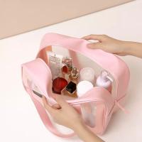China Zipper Closure Custom Pouch Beauty Makeup Bag with Printed Logo and Travel Cosmetic Bag for sale