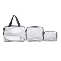 China 3-Pc Crystal Clear Cosmetic Bag Set for Travel and Toiletries OEM/ODM Acceptable for sale