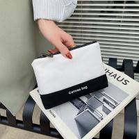 China Letter Pattern Canvas Cosmetic Bag for Small Toiletry Pouch for sale