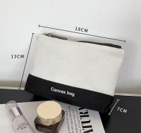 China Letter Pattern Canvas Cosmetic Bag for Small Toiletry Pouch for sale